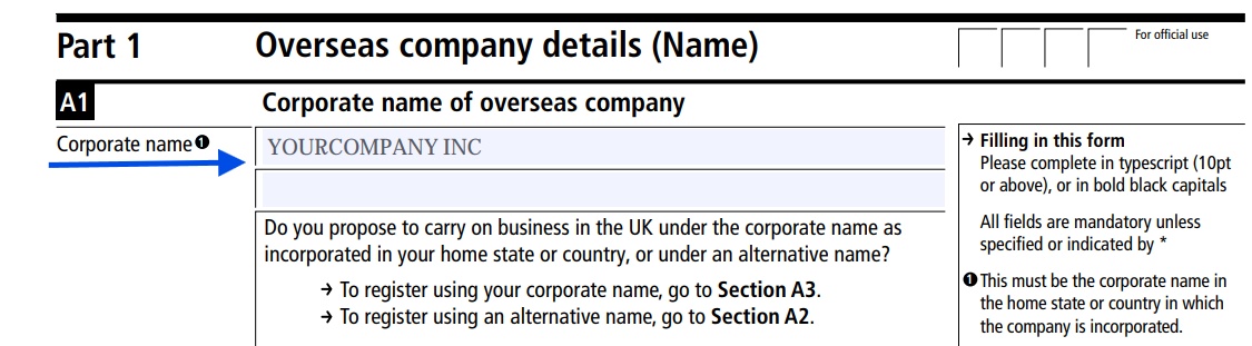 How to complete your OS IN01 form to register as an overseas company