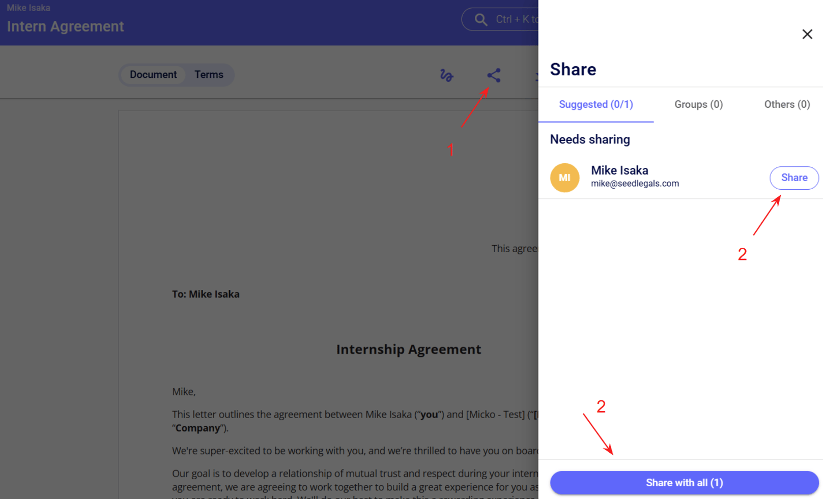 How to create an Intern Agreement
